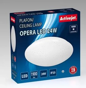 Activejet OPERA bílá / Stropní svítidlo / 24W / 1900lm / 4000K / IP20