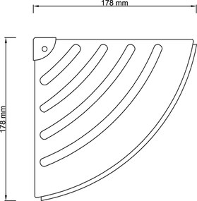 Gedy, Rohová police, 178x178 mm, ABS/leštěný nerez, ES81