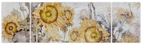 Obraz - Slunečnice ve zdi (170x50 cm)
