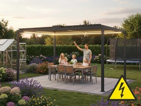 LANIT PLAST, s.r.o. hliníková bioklimatická pergola LANITPLAST PREMIUM PLUS 5x3 m ELEKTRICKÁ LG4093