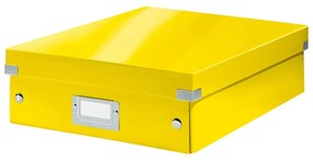 Žlutý kartonový úložný box s víkem 28x37x10 cm Click&amp;Store – Leitz