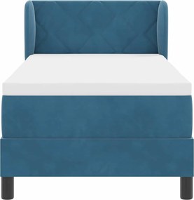Postel s boxspringem s čelo Tmavě moddrá 80 x 200 cm samet 3340416