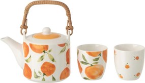 Čajová sada s konvičkou a 2 hrnky Casa Naranja - 16*11*12 cm / 600 ml
