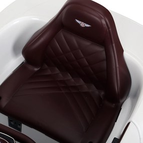 HOMCOM Dětské elektrické autíčko Bentley GT v licenci s dálkovým ovládáním, 2 x 390 motorů, bílé, 108 x 60 x 43 cm, pro děti | Aosom.de