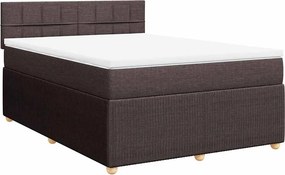Box spring postel s matrací tmavě hnědá 140x190 cm textil 3287454