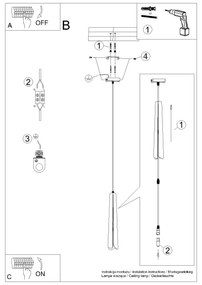 Sollux SL.1400 - Lustr na lanku PRYSM 1xG9/8W/230V černá