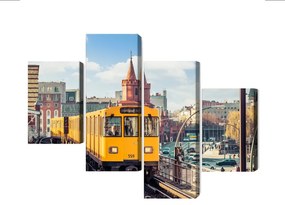 Vícedílný obraz Žlutý Vlak V Berlíně Na Železničních Tratích Nedostatek Nedostatek Plátno Canvas 160x100