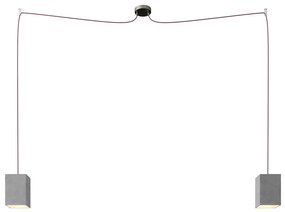 creative cables Svítidlo Spider se 2 závěsnými světly, textilním kabelem a betonovými stínidly Barva: Efekt beton, Montáž: Sestavený