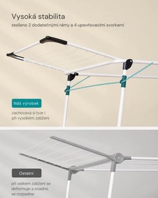 Sušák na prádlo BREEZE, 56,5x173x96,5cm, bílá SongmicsHome