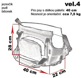 Cestovní taška pro psy  s chlupatinou, no. 9, růžová, vel. 1