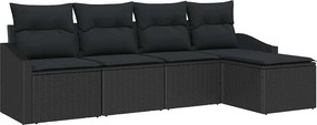 Set pohovek 5 ks Černá polyratan 3355352