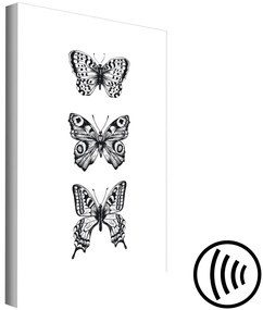 Obraz Tři motýli (1 panel) na výšku