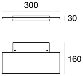Linea Light 7486 Dublight_W, nástěnné LED svítidlo pro nepřímé osvětlení, 13W LED 3000K, šířka 30cm