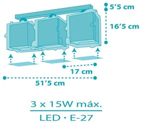 Dalber 63353 - Dětské stropní svítidlo ROCKET 3xE27/15W/230V