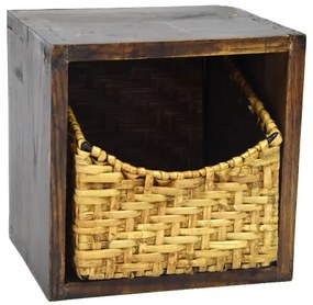 Vingo Dřevěná police s košíkem Rozměry (cm): 16x17,5, v. 17