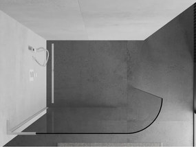 Mexen Kioto L, sprchová zástěna Walk-In 90 x 200 cm, 8mm čiré sklo, bílý profil, 800-090-103-20-06