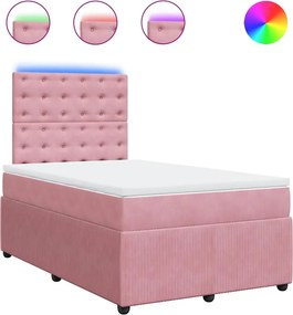 Box spring postel s matrací růžová 120 x 200 cm samet 3294627
