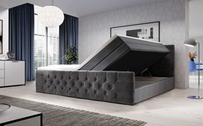 K&M postele Boxspring postel VELUTTO s úložným prostorem Velikost postele: 200 × 200 cm, Výběr matrace: Oboustranná pružinová matrace - středně tvrdá…