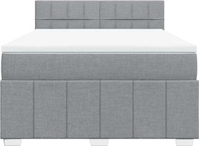 Box spring postel s matrací světle šedá 160 x 200 cm textil 3289419
