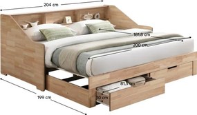 Rozkládací postel, přírodní, MONETA Kondela 0000416682