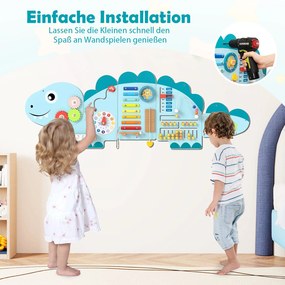 Costway Dinosaur Activity Wall pro batolata 11-in-1 Montessori