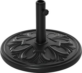 Stojan na slunečník Outsunny Ø48 x 34 cm pro slunečníky Ø35/Ø38/Ø48 mm, z plastu a cementu, starožitně černý, stabilní podpěra pro zahradu a terasu |