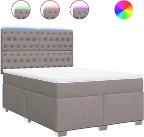 Box spring postel s matrací taupe 140x190 cm textil 3292794