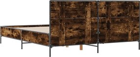Rám postele kouřový dub 140 x 190 cm kompozitní dřevo a kov 3280034