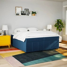 Box spring postel s matrací modrá 200x200 cm textil 3285504