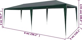 vidaXL Party stan 3 x 6 m PE [45079] Barva: antracitová