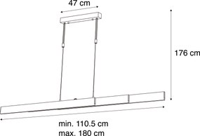 Nastavitelné závěsné svítidlo tmavě bronzové včetně stmívatelné LED - Lamba
