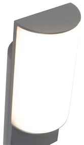 Moderní venkovní nástěnná lampa tmavě šedá se senzorem světlo-tma - Harry