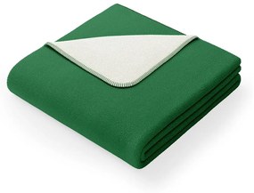 Zelená deka s příměsí bavlny AmeliaHome Virkkuu, 150 x 200 cm