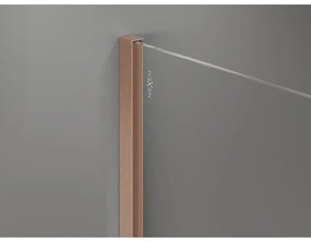 Mexen, Mexen Kioto-X sprchová stěna 100 x 200 cm, transparentní 10 mm, broušená měď - 800-100-101-65-00-X