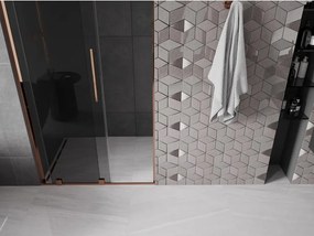 Mexen Velar L, posuvné sprchové dveře do otvoru 100 cm, 8mm šedé sklo, růžové zlato, 871-100-003-41-60