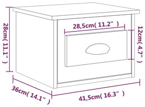 Nástěnný noční stolek šedý sonoma 41,5 x 36 x 28 cm - Default Title