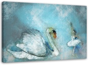 Obraz na plátně Swan Ballerina tyrkysová - 60x40 cm