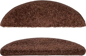 Schodové rohože 15 ks 56 x 17 x 3 cm hnědé půlkulaté 133895