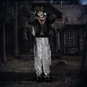HOMCOM Halloween duch, Halloween dekorace, zvuková funkce, s pohybovým senzorem a LED světly, 101 cm x 64 cm x 178 cm
