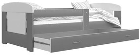 Expedo Dětská postel JAKUB P1 COLOR, 80x180, včetně ÚP, bílý/šedý