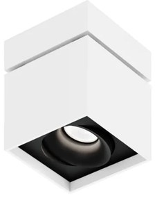 Wever & ducré čtvercové stropní stropní svítidlo sirro ceiling surf 1.0 led 1800-3000k w-b tree bílá matná + černá matná