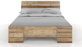Dubová postel Sandemo - zvýšená - retro olej  , Dub retro, 160x200 cm