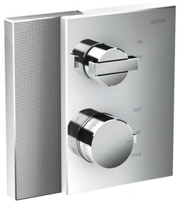Axor Edge - Termostat s podomítkovou instalací, s uzavíracím ventilem - diamantový brus, chrom 46751000