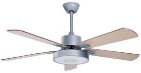 Stropní ventilátor se světlem šedý/světlé dřevo HOBBLE Beliani