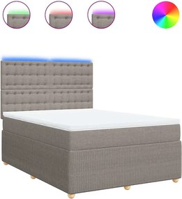 Box spring postel s matrací taupe 140x190 cm textil 3294369