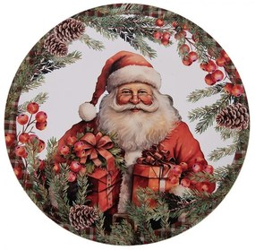 Kulatý plastový vánoční podnos Santa - Ø 40*1 cm