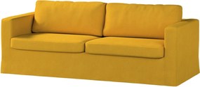 Potah na pohovku IKEA Karlstad 3-místná, nerozkládací, dlouhý barva žlutá látka pletený vzor