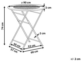 Zahradní kovový stůl ø 90 cm špinavě bílý BIVIO Beliani