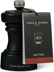 ColeMason Hoxton Mlýnek na sůl černá / výška 10,4 cm / bukové dřevo
