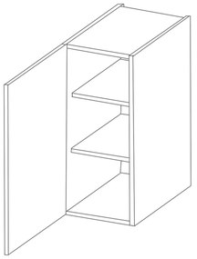 Horní kuchyňská skříňka EDISA - šířka 30 cm, bílá